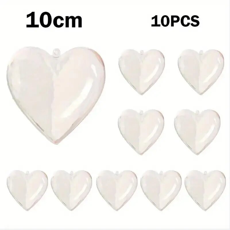 10 прозрачных акриловых шаров в форме сердца для декора 10cm--10pcs