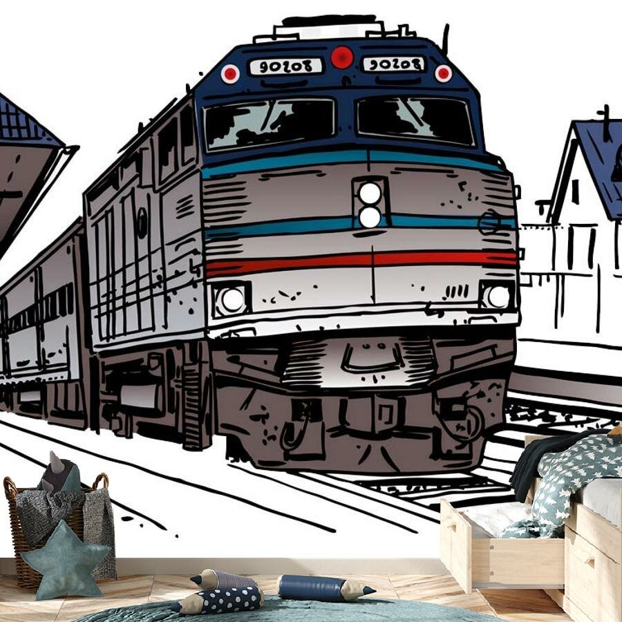 Фотообои Локомотив 14-560-XL-Флок 270 x 500 см (ВхШ) Бесшовные, флизелиновые, влагостойкие обои MasterFresok