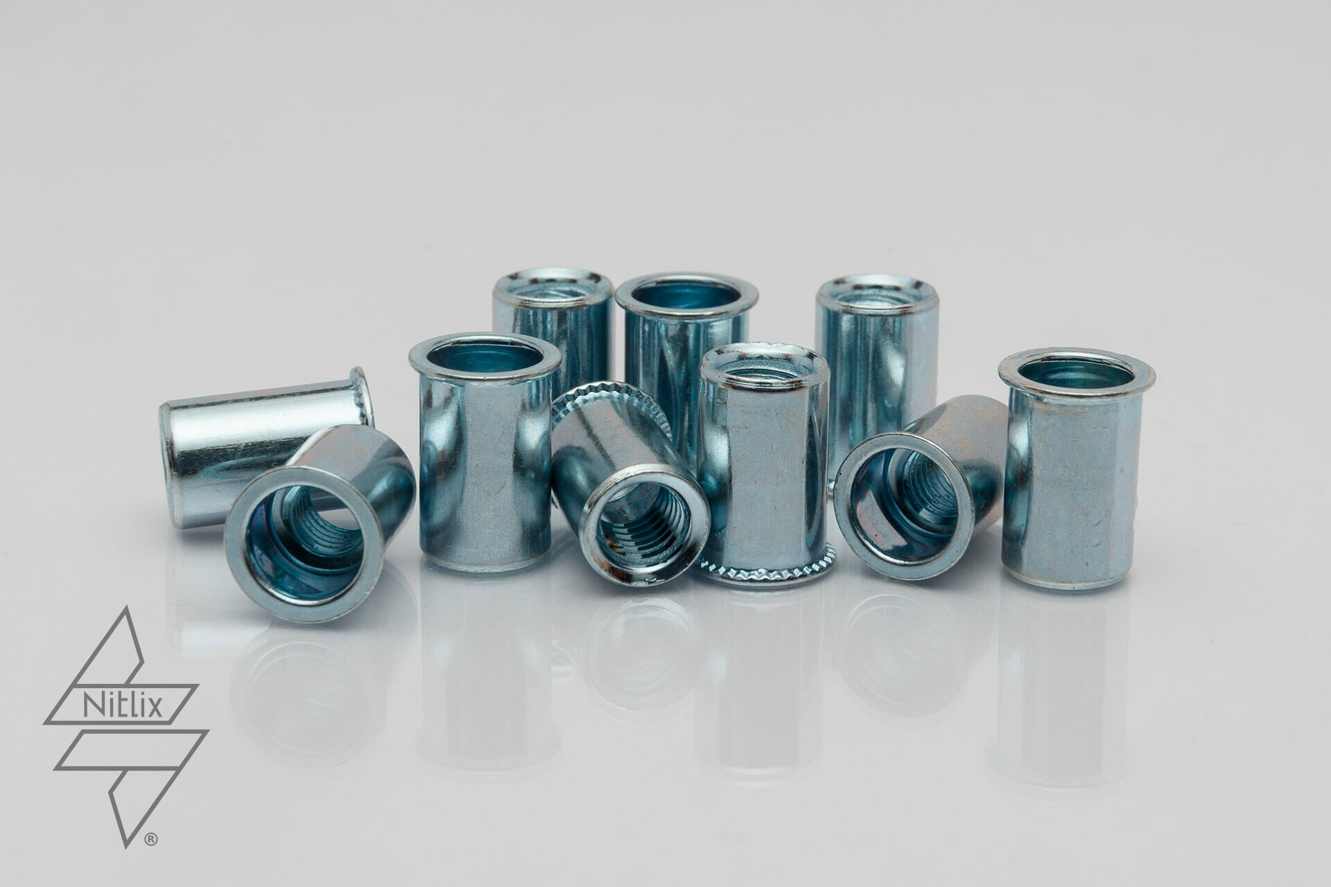 Гайка заклепочная NITLIX М5 уменьшенный борт гладкая, L=11,5 (0,5-2,0) 100 шт.