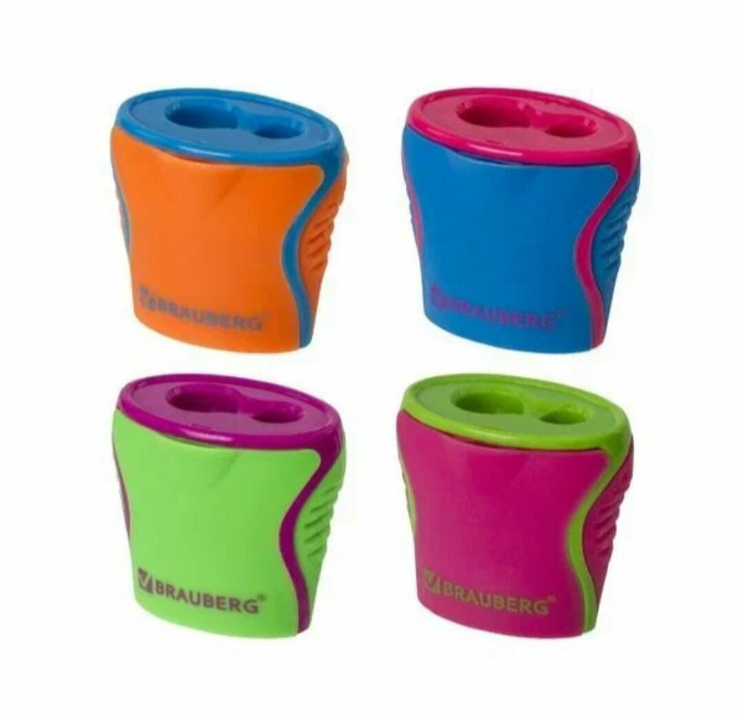 Точилка 2 шт Brauberg 2 отверстия