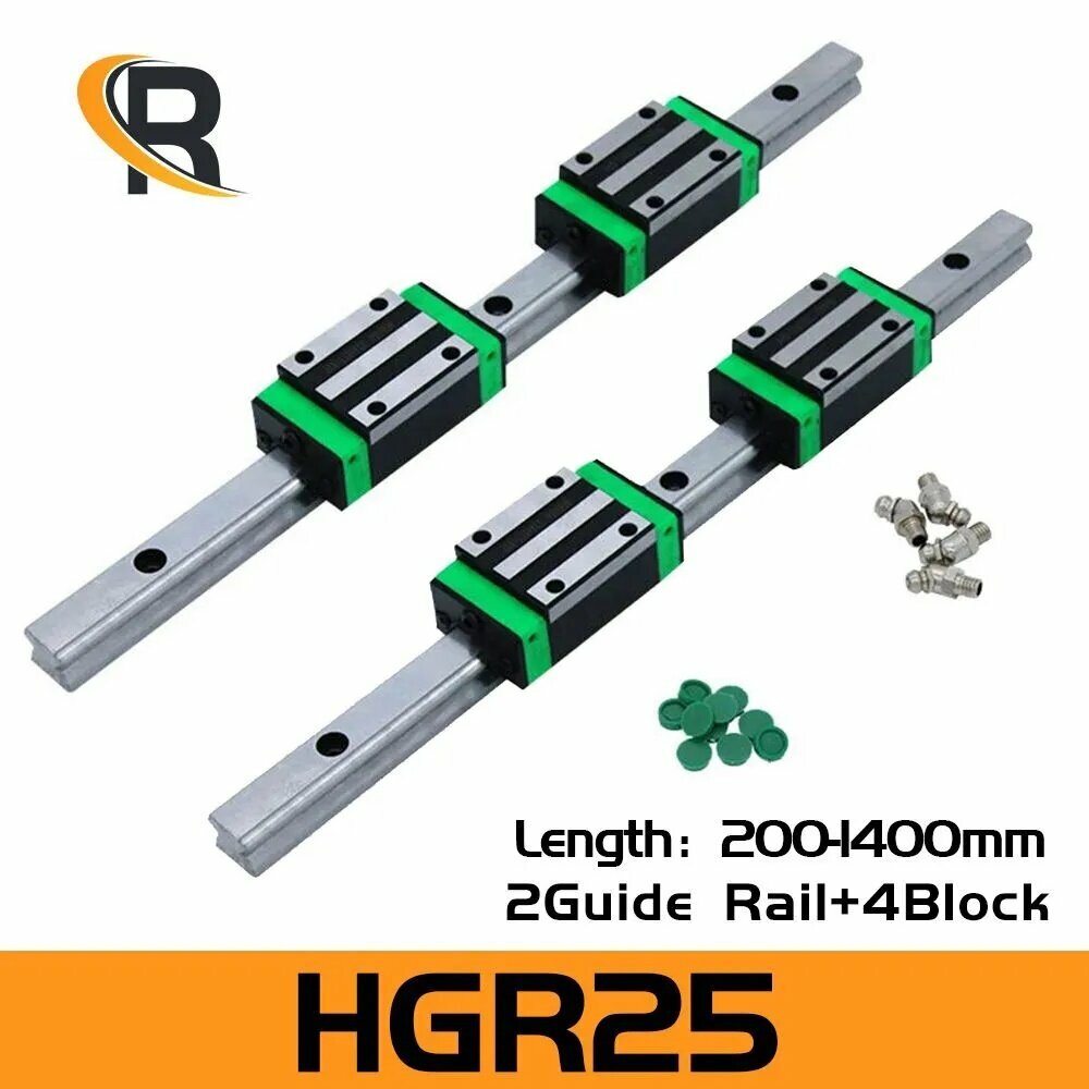 Квадратная линейная направляющая,2шт HGR25/HGR30 300-1400 мм + 4шт HGH25CA/HGH30CA