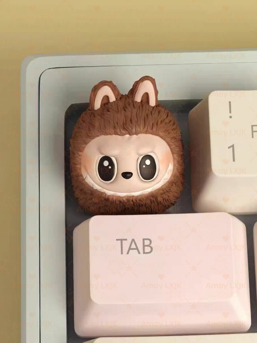 Кейкапы для механической клавиатуры-Лабубу, смоляной кейкап ручной работы, Стиль C, коричневый