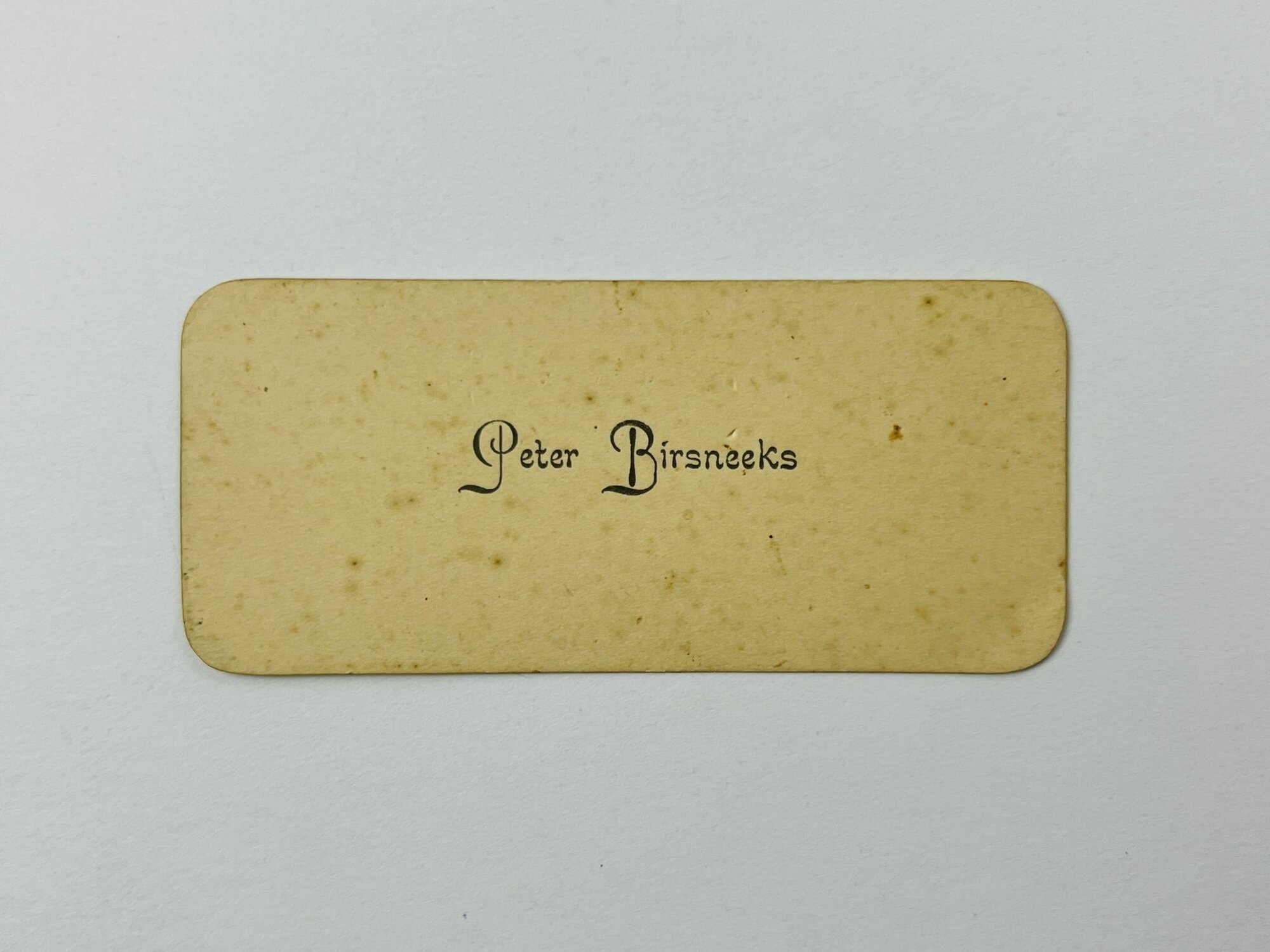 Peter Birneeks. Визитная карточка (Визитка)