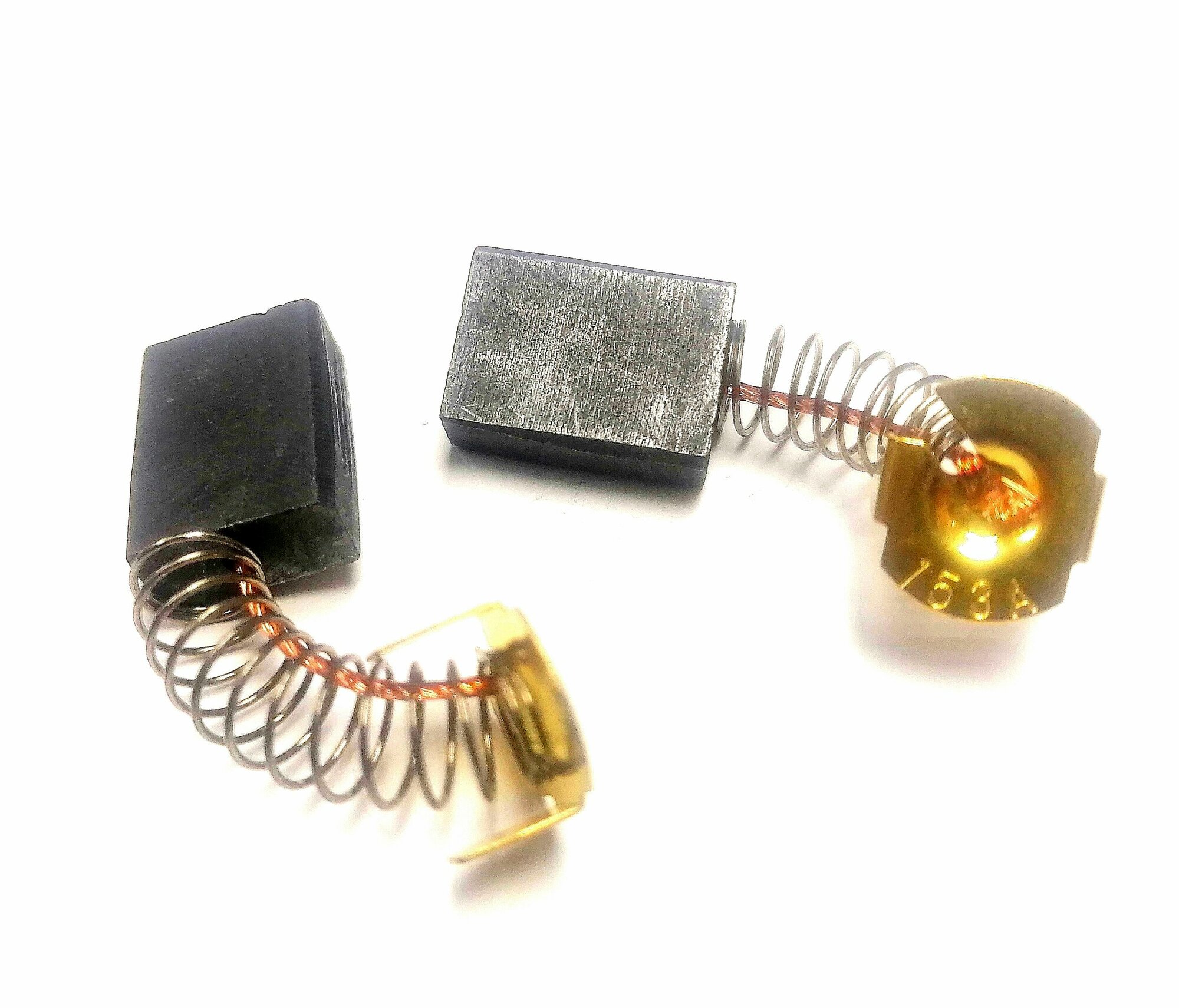 Щетки угольные для электроинструмента, аналог, размер 6,5*13,5*18, пружина, пятак-уши