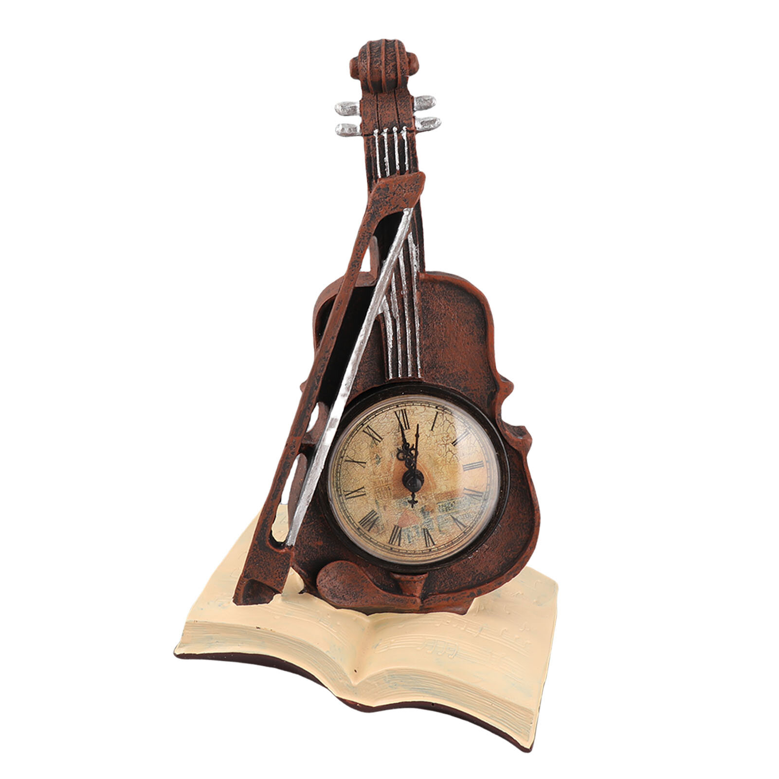Винтажный дизайн, часы для скрипки, опираются на нотную книгу, модель скрипки из смолы, часы для любимого дирижера, учителя музыки, ученика