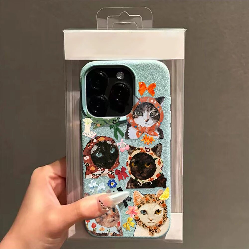Милый тканевый чехол с изображением кота для iPhone 17 Pro Max, чехол для iPhone 17 Air 16 15 14 13 12 11 Pro Max, обычный резиновый защитный чехол из ТПУ