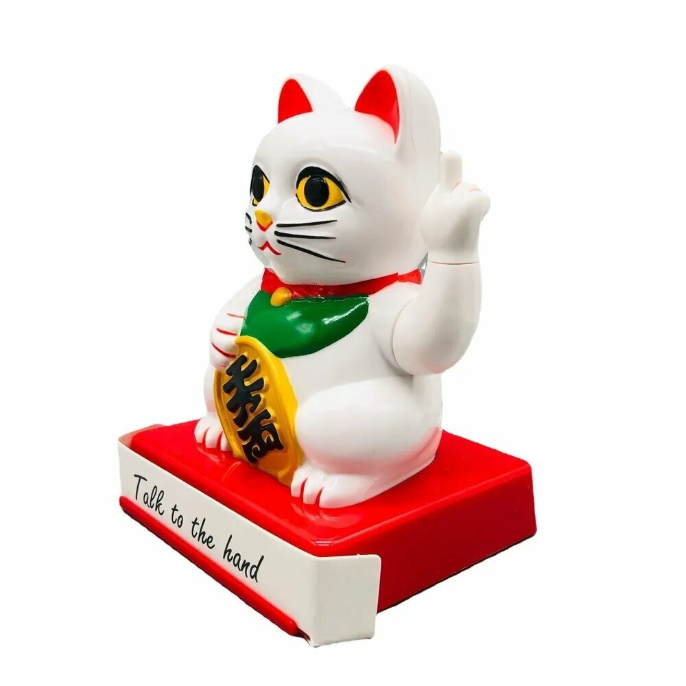 Фигурка новогодняя, Животные, Кот \ Кошка, Счастливый кот, высота 14см, длина 10.5 см
