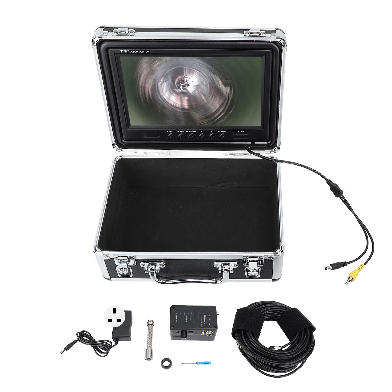 Эндоскопическая камера 17 мм, 20 м, 9 дюймов, HDдисплей, IP68, светодиодная подсветка, для сантехник