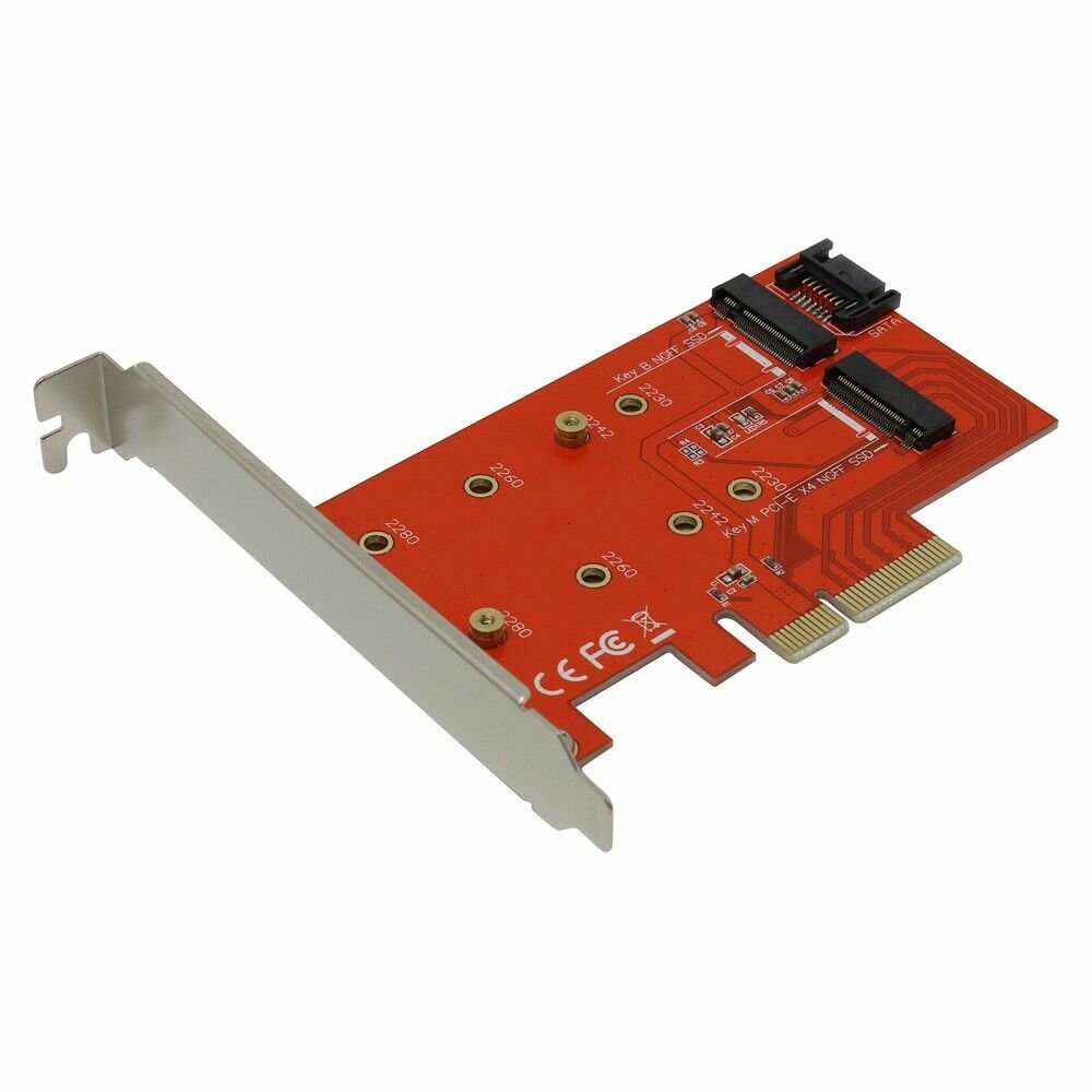 Orient переходник C296E Адаптер 2xM.2 - > PCI - Ex4 SATA