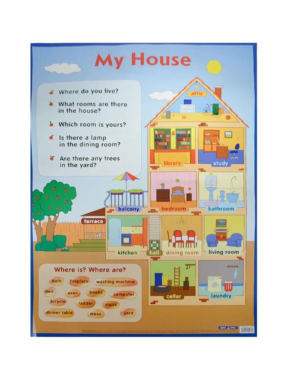 Мой дом. My House. Наглядное пособие на англ. яз.