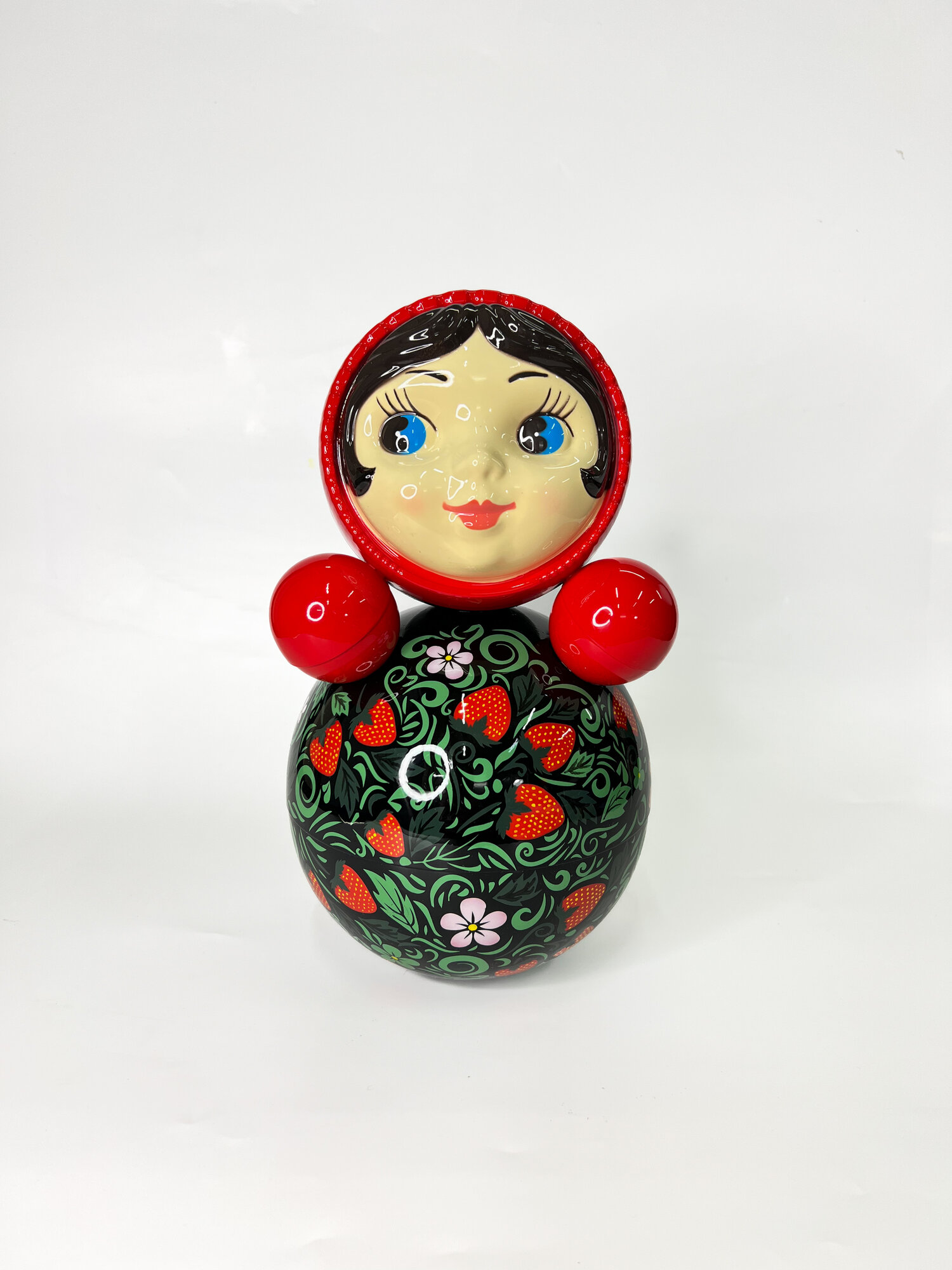 Эксклюзивная Неваляшка "Хохлома", vip подарок из детства, музыкальная игрушка (кукла) Ванька-встанька, Luxury сувенир.