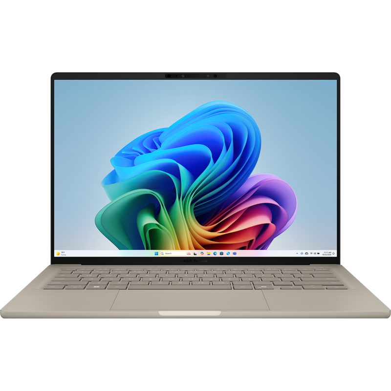 ASUS Ноутбук ASUS ZenBook A14 UX3407QA-QD197W 90NB1501-M00850 (Snapdragon X X1-26-100-2.97ГГц-NPU, 16Гб, 512ГБ SSD, Adreno, WiFi, BT, WebCam, 14.0 1920x1200 OLED глянц, W11 H), бежевый