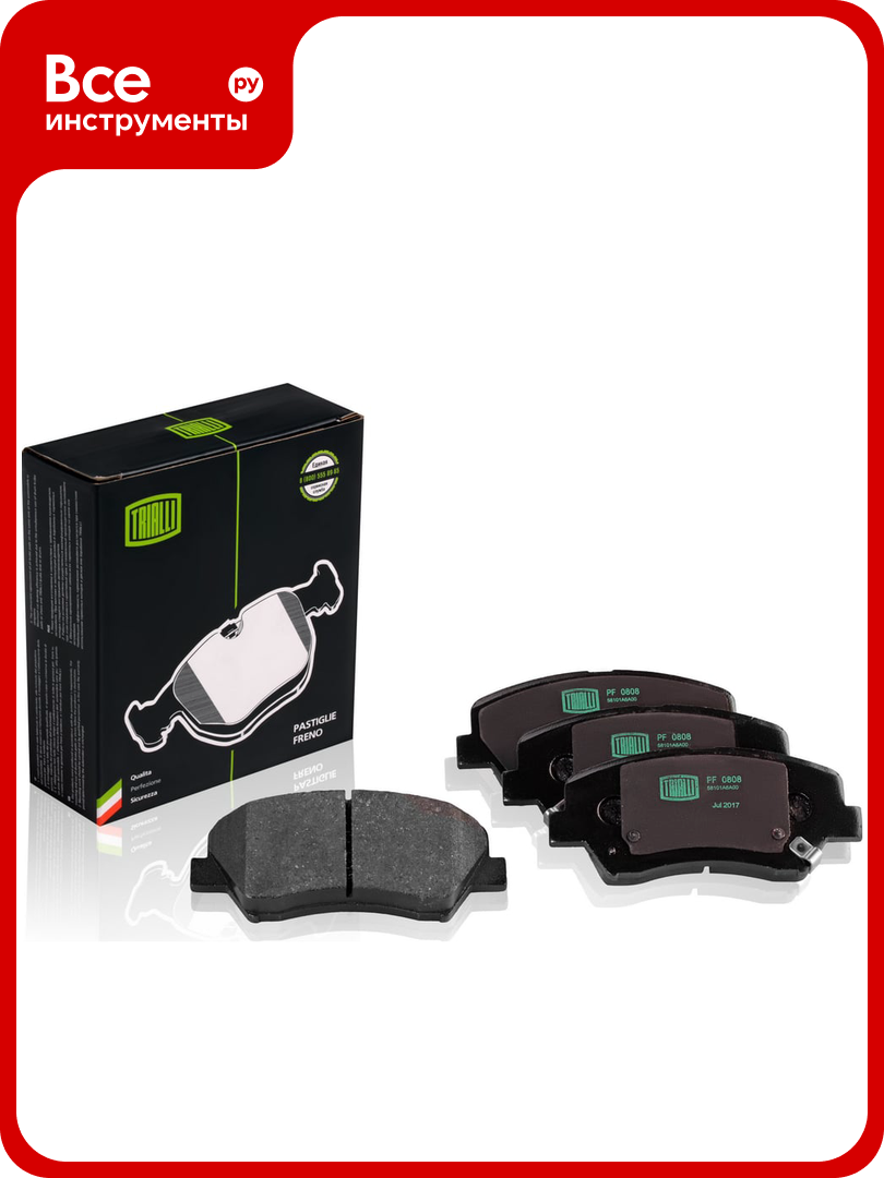 Колодки тормозные дисковые передние для автомобилей Kia Ceed с тормозной системой Mando R15 133x60мм TRIALLI PF 0808