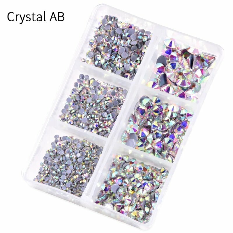 Стразы Crystal AB для рукоделия, 1288 шт
