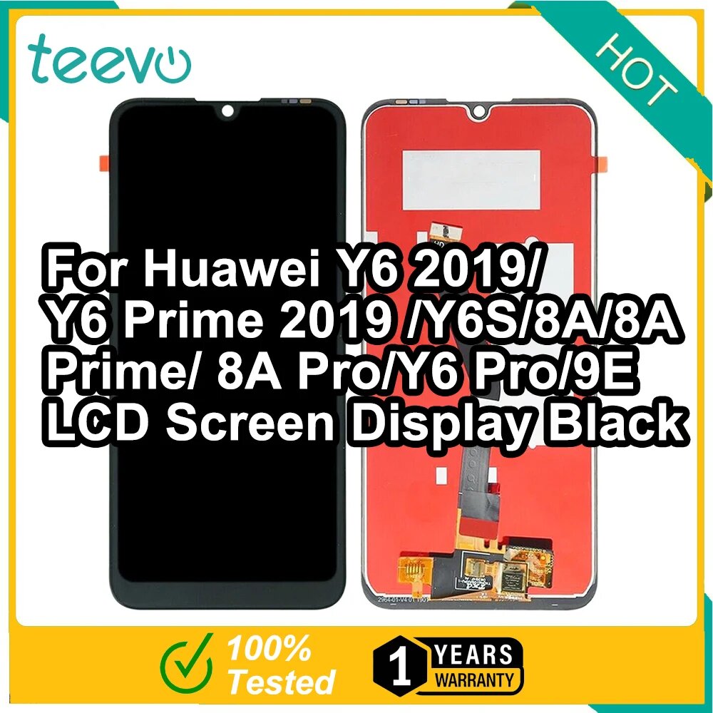 ЖК-дисплей Teevo для Huawei Y6 2019/Y6 Prime 2019/Y6S/8A/8A Prime/8A Pro/Y6 Pro/9E экран дисплей и сенсорный экран дигитайзер черный