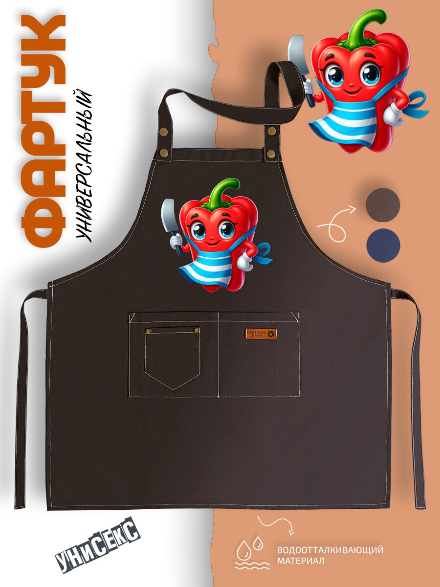 Фартук кухонный перец повар универсальный с принтом поварской