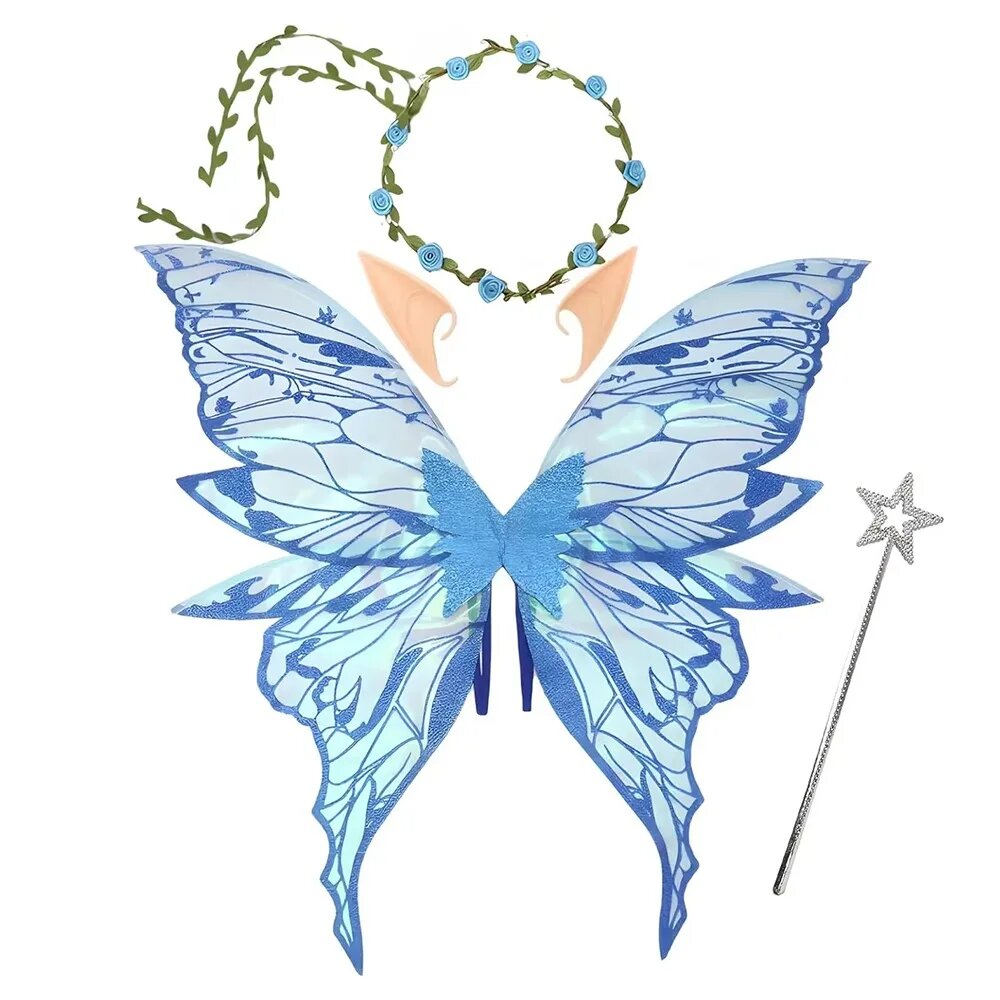 Крылья феи синие из полиэстера Синий, Blue