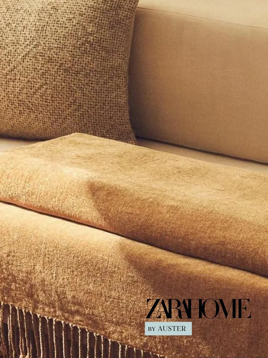 ZARA HOME Плед 190x140 см полиэстер однотонный медь
