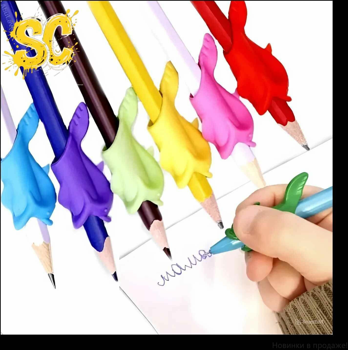 Тренажер для письма детям - 6 дельфинов рыбок набор для постановки правильного письма