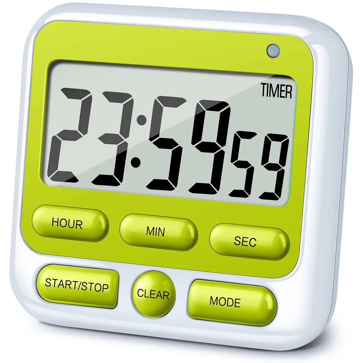Product Name: Versatile Silent/ Digital Timer, Electronic Timer, silent mode, ring mode, 70-90db , countdown mode, clock mode, mode, power-saving button, memory function, skip function, 59 minutes, magnetic back, telescopic mount, light