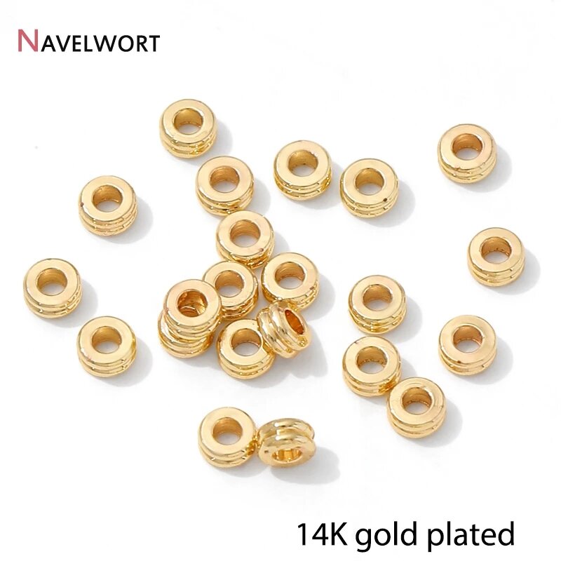 Разделители бусин 14K gold plated, 4 мм, 50 шт