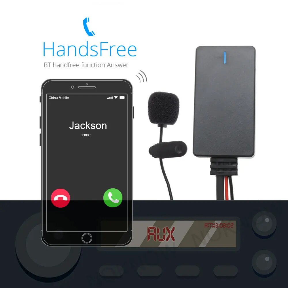 Универсальный Автомобильный Bluetooth 5,0 гарнитура микрофон AUX 2 RCA кабель адаптер для Pioneer Sony Грузовик Авто динамик радио стерео аудио