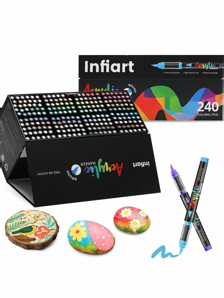 Акриловые маркеры Infiart, 240 штук.