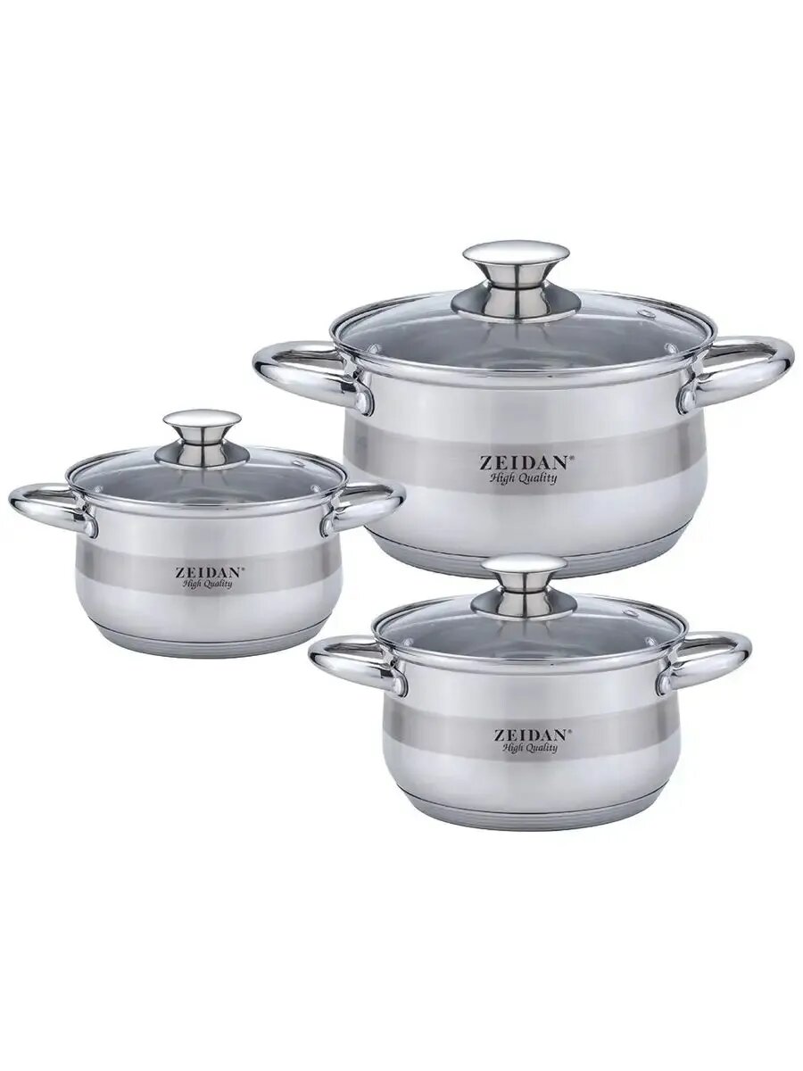 Набор посуды 3 кастрюли с крышкой Z-50632 2/3/4 л