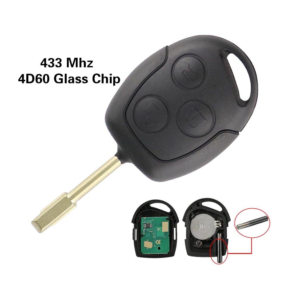 YIQIXIN для Ford Focus Fiesta Fusion Mondeo Galaxy C-Max S-Max 3-кнопочный With 4D60 Glass
