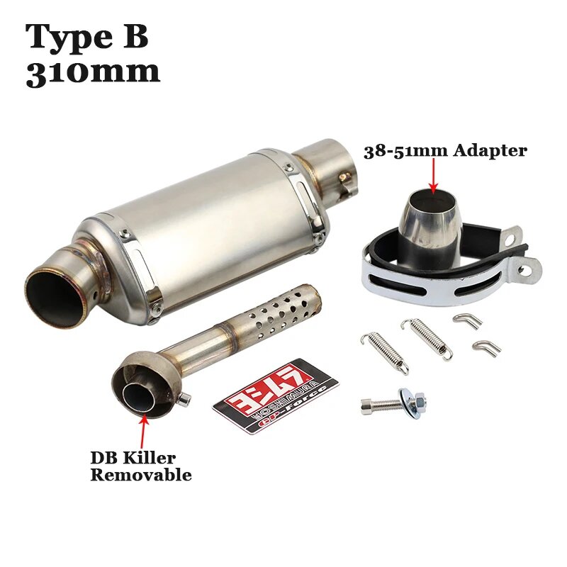 Универсальный глушитель выхлопных газов Yoshimura, глушитель выхлопных газов для мотоциклов, квадроциклов, мотовездеходов, внедорожников, скутеров-куб. См, 51 мм, Type B