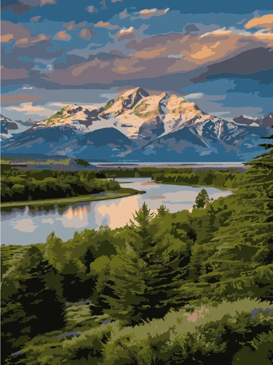 Картина по номерам горы природа