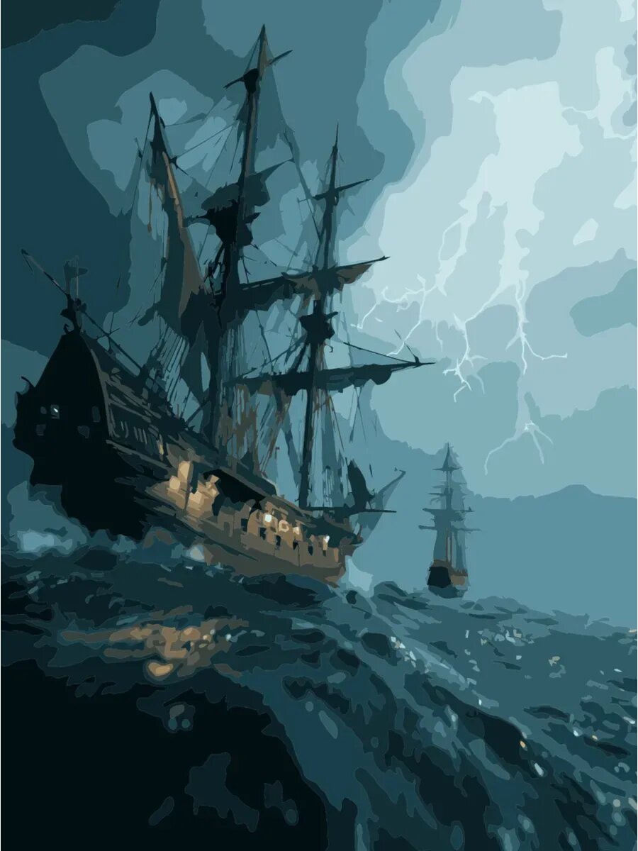 Картина по номерам корабль