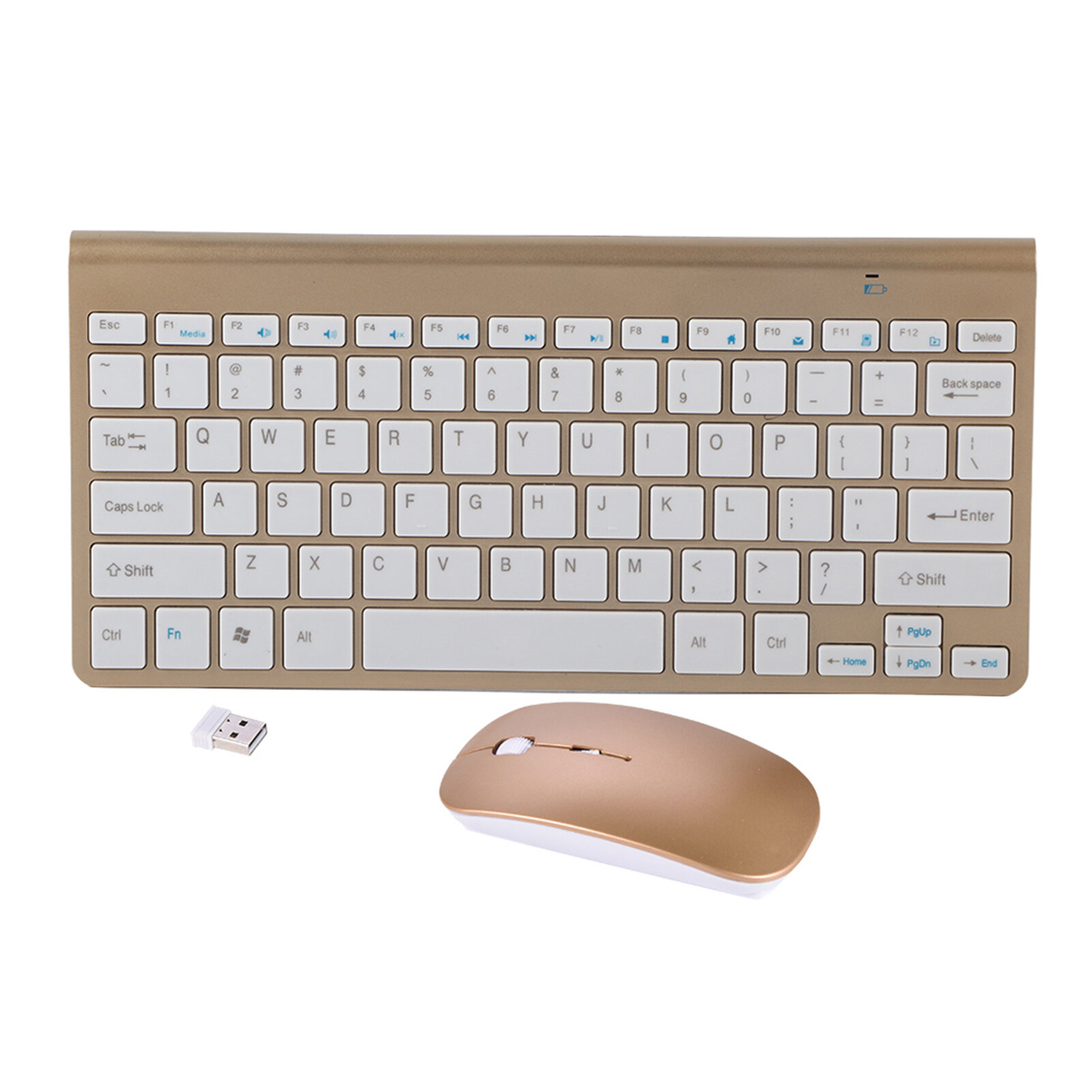 Slim 2,4 ГГц беспроводная клавиатура и набор для мыши для настольного ноутбука Золото