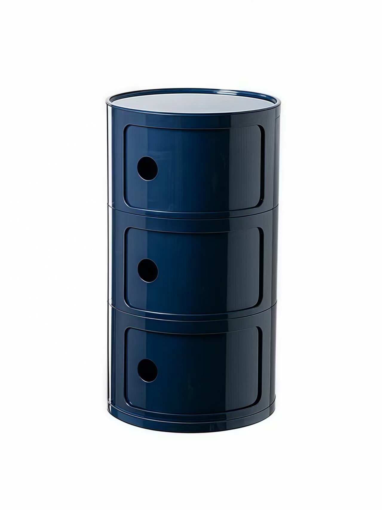 Прикроватная тумбочка "Круглая", 3 ящика, ABS-пластик, темно-синяя
