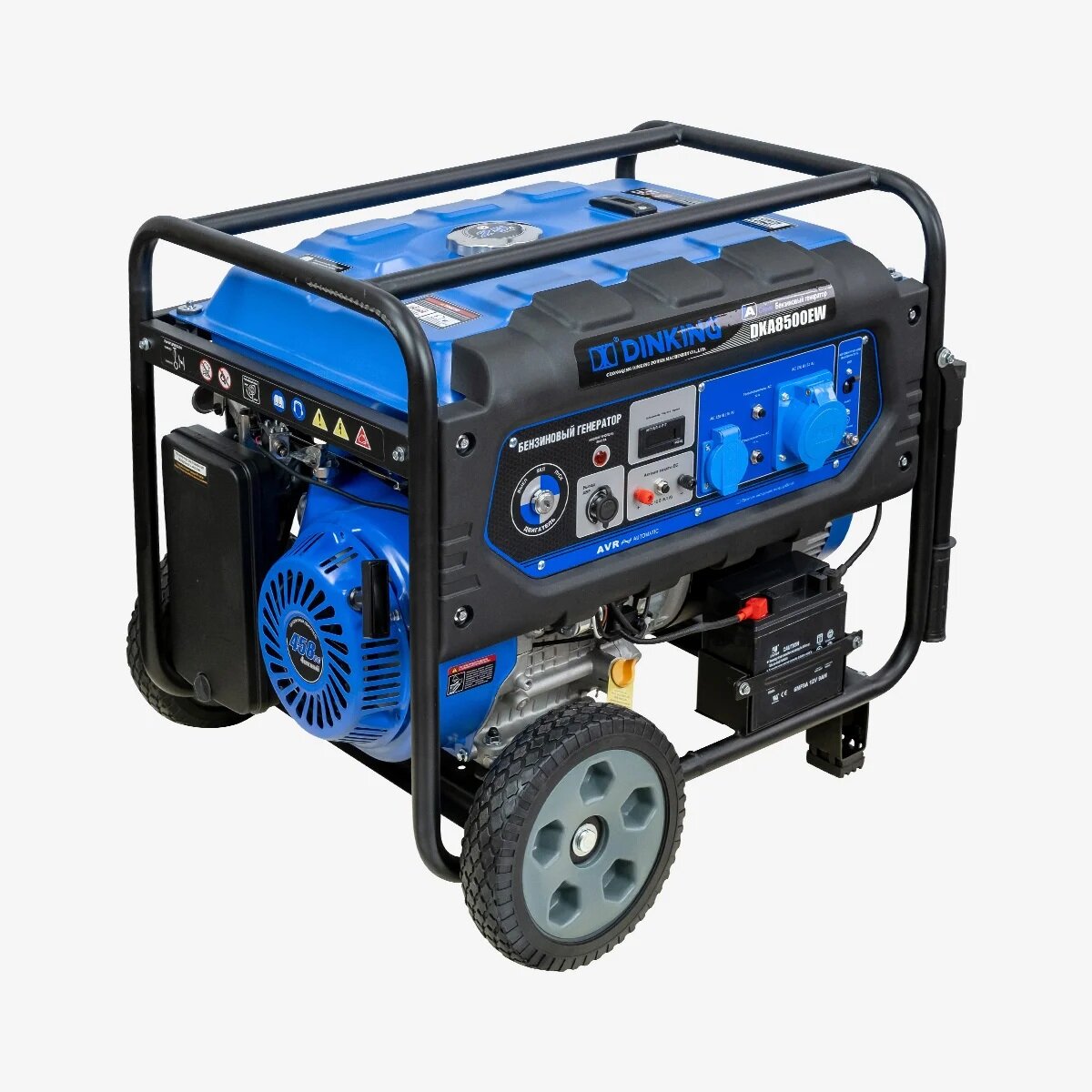 Генератор бензиновый DINKING DKA8500EW, ГЕН015, (8,5кВт, электростартер, 17лс, колёса)
