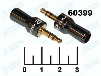 Разъем AUD 3.5 штекер стерео gold Pailiccs черный