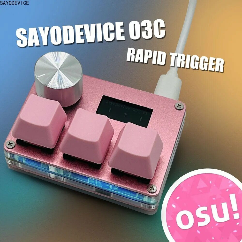 Sayodevice Клавиатура проводная , (Outemu Magnetic Pink), Русская раскладка, розовый