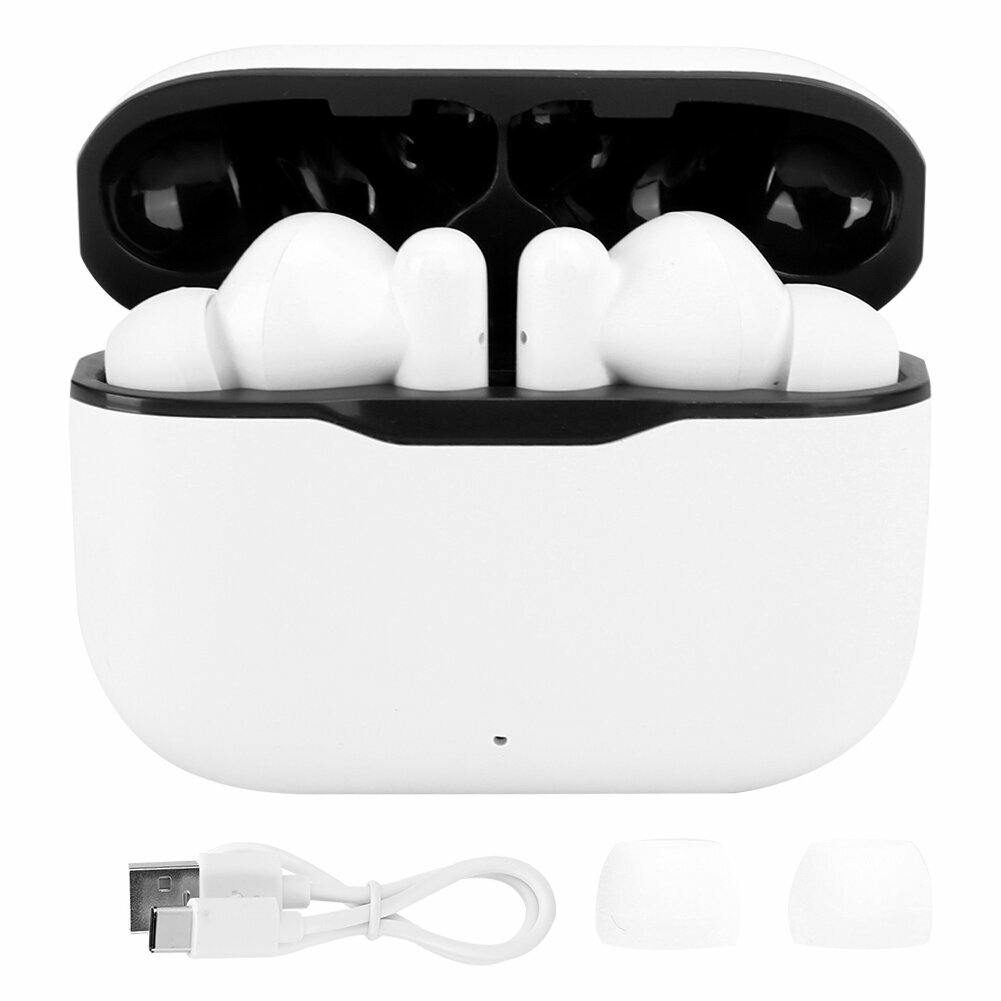 T06 Bluetooth 5.0 Гарнитура с зарядным кейсом, полностью беспроводные наушники, полувкладыши, спортивные наушники, белый с черным