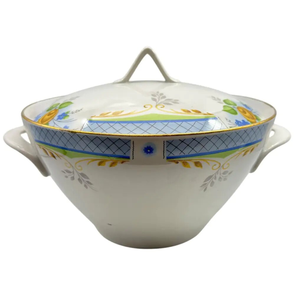 Супница "Роза желтая", 3 л, 2 сорт, фарфор, 1990 г, Дулево, СССР