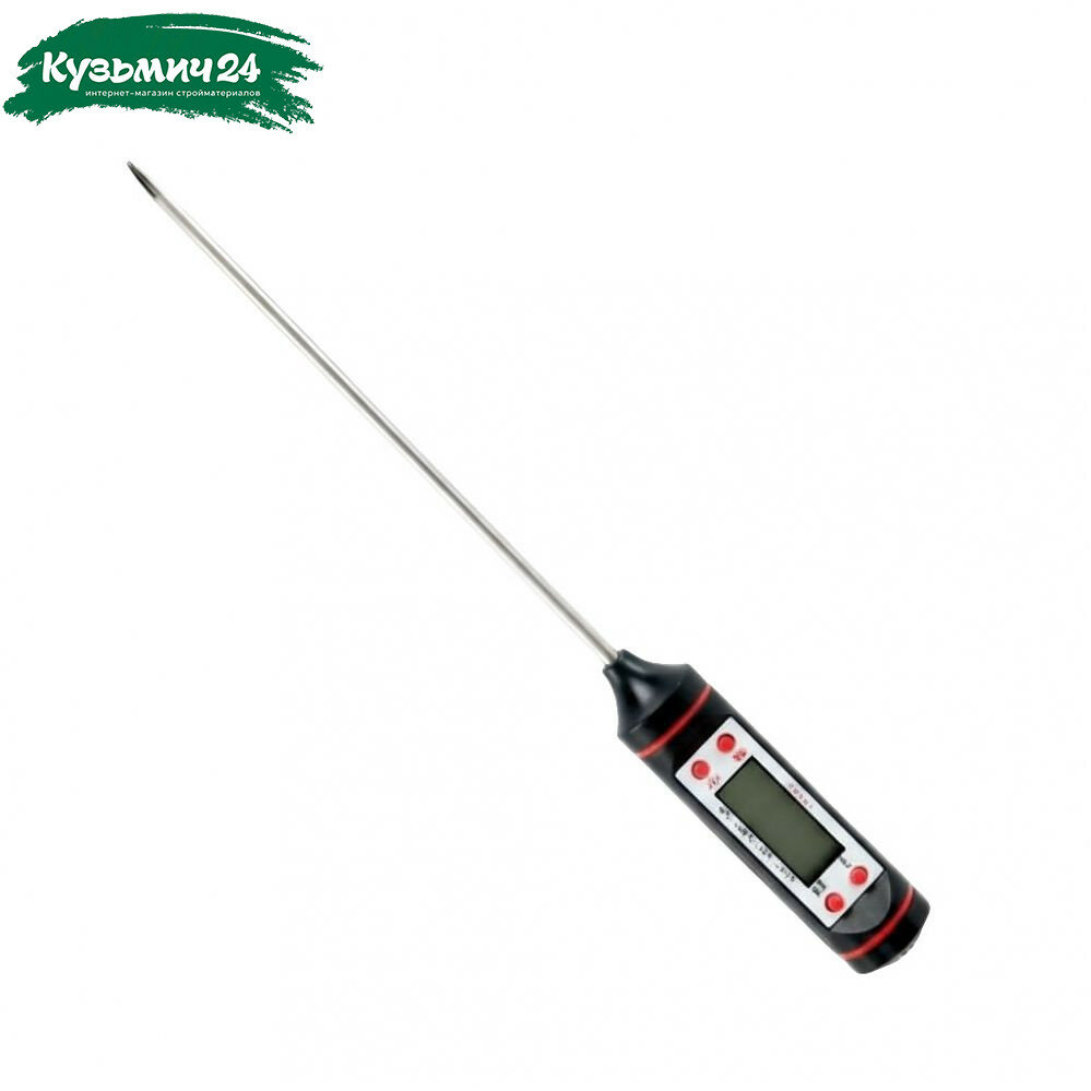 Термометр кухонный JL-1, цифровой, щуп для мяса, воды, молока, черный