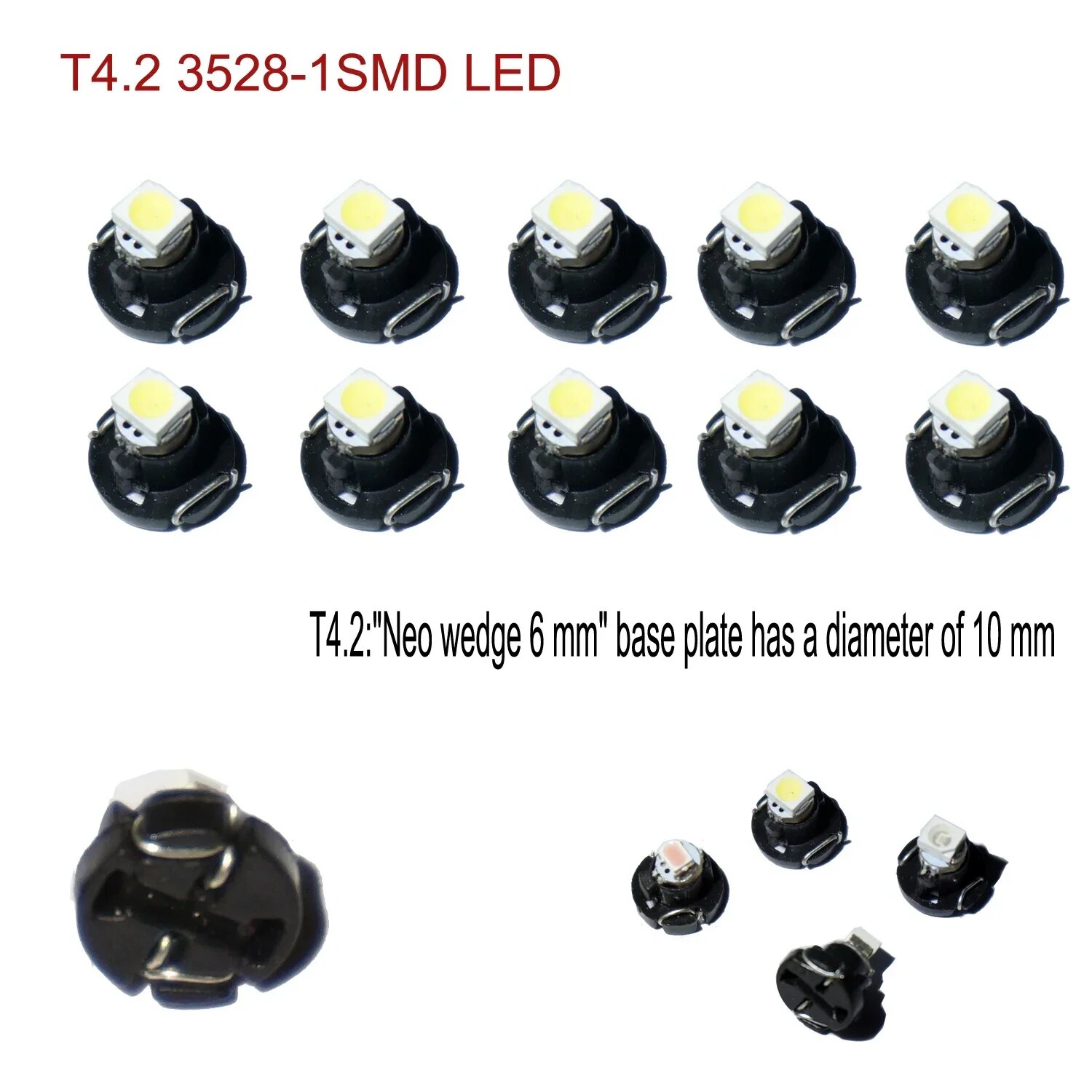 10 шт. T4.2 3528-1SMD LED, белый
