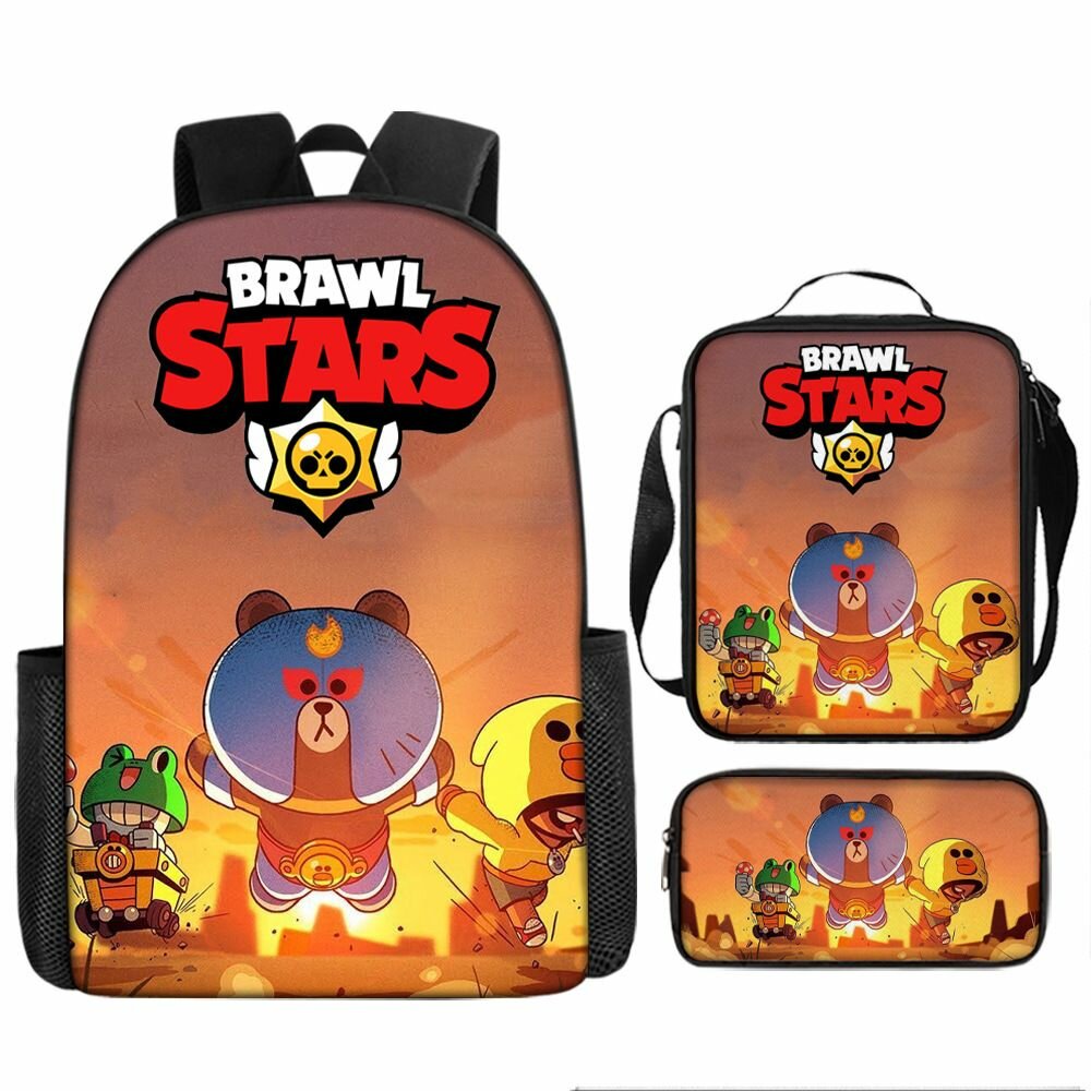 Рюкзак школьный Бравл Старс (Brawl Stars ) черный №2