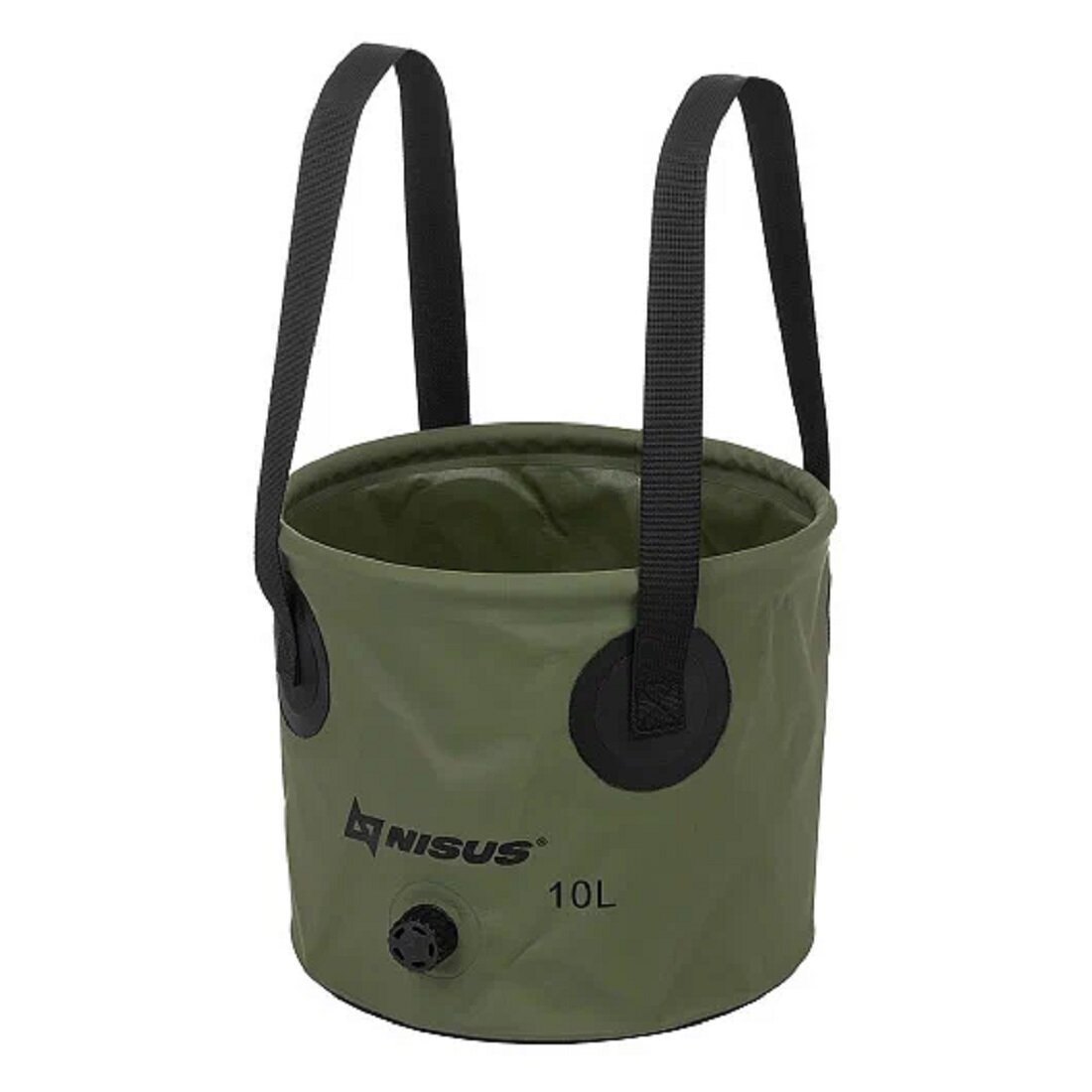 Ведро NISUS, складное, ПВХ, 10 литров, оливковое, герметичное