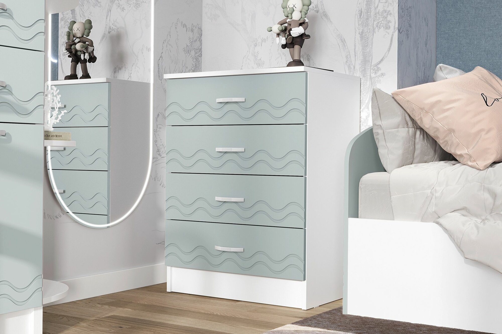 Юниор-2 Комод (Шарли Бриз/Белый)