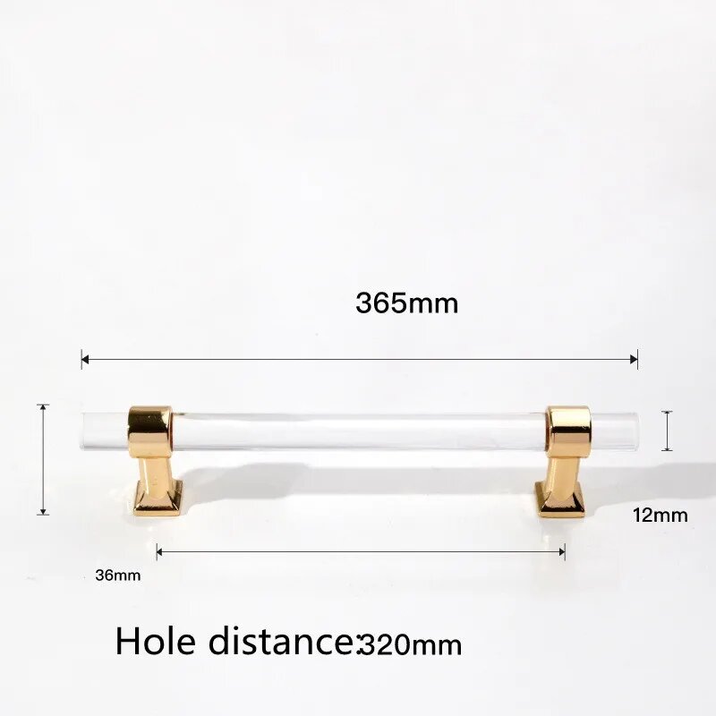Ручки для шкафов KK & FING золотые акриловые Gold 320mm