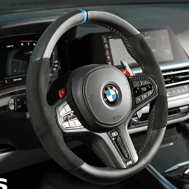 Руль BMW M Sport Red light blue blu, DIY