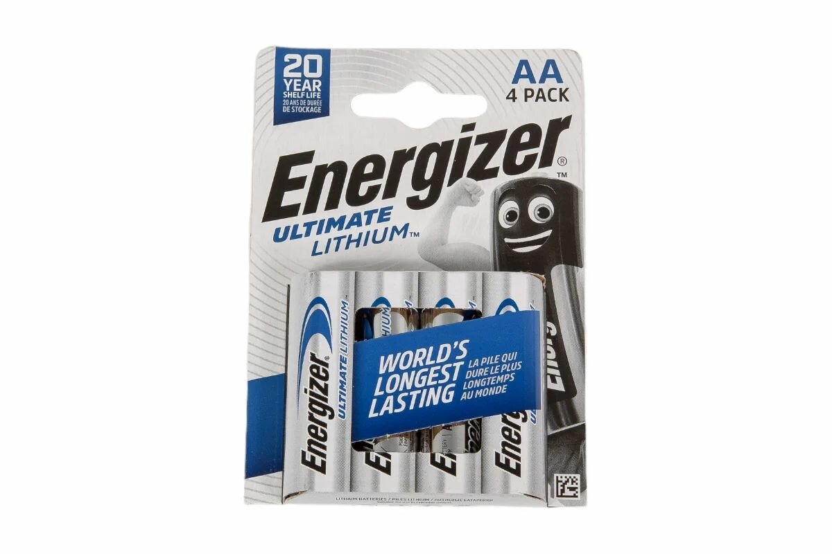 Батарейка Energizer Ultimate Lithium R06 AA, 4 штуки (4 штуки в одном блистере)
