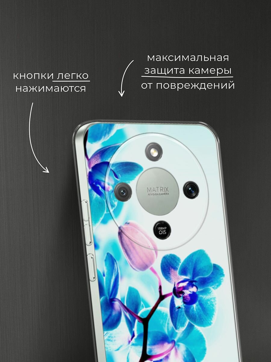 Силиконовый чехол на Honor X9d / Хонор X9d с принтом Голубая орхидея — фото 1