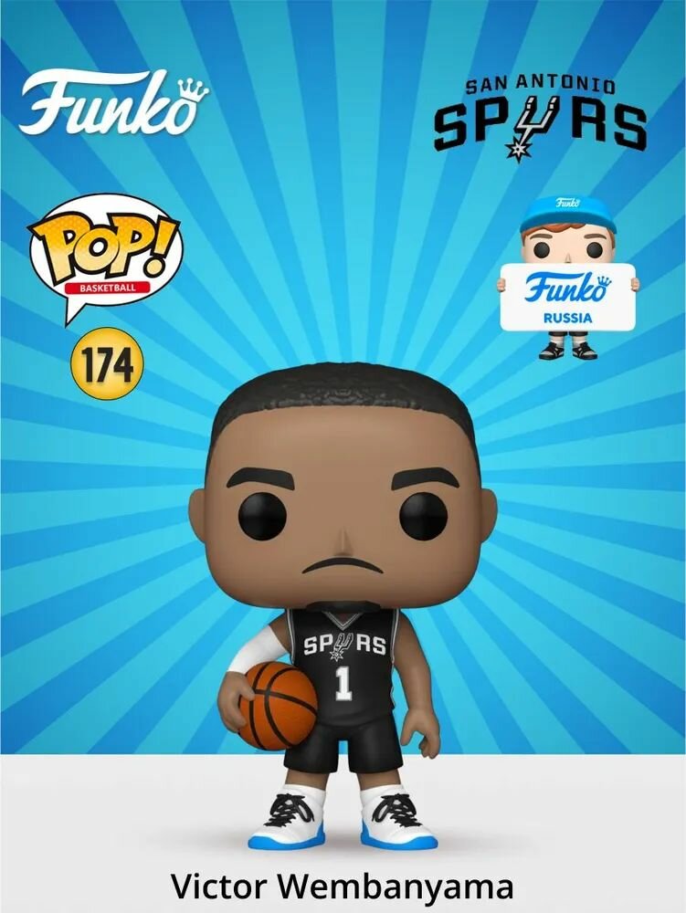 Фигурка Funko Pop NBA Шпурс Виктор Вембаньяма, пластик, шоколадная, 1 шт.