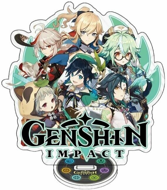 Фигурка акриловая "Genshin Impact" Сяо, Сахароза, Венти, Саю, Кадзуха, Джинн (15 см)